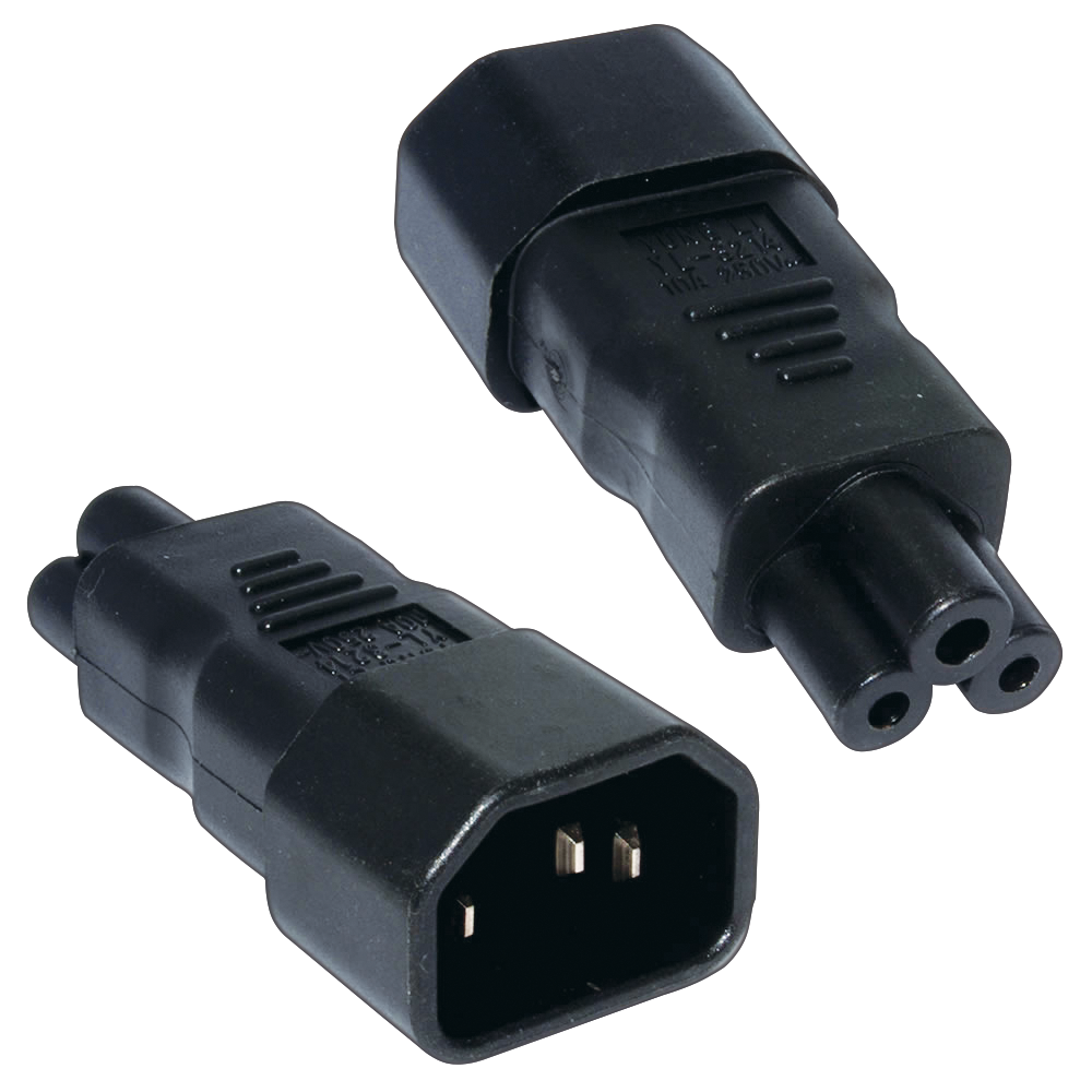 ADAPTOR-C14C5 Adaptor from C14 (triangular 3-pin) to C5 (cloverleaf 3 ...